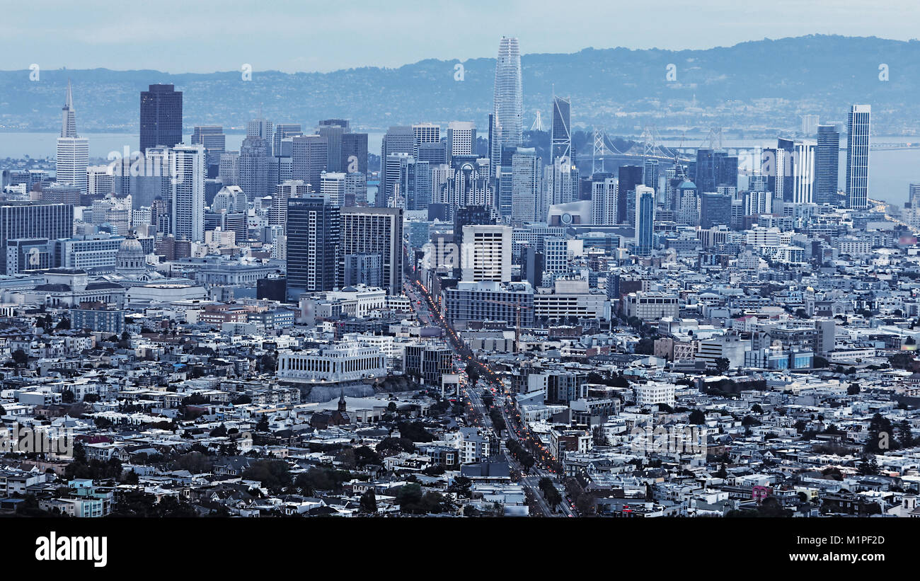 A Wide view of city center of San Francisco, California Stock Photo - Alamy