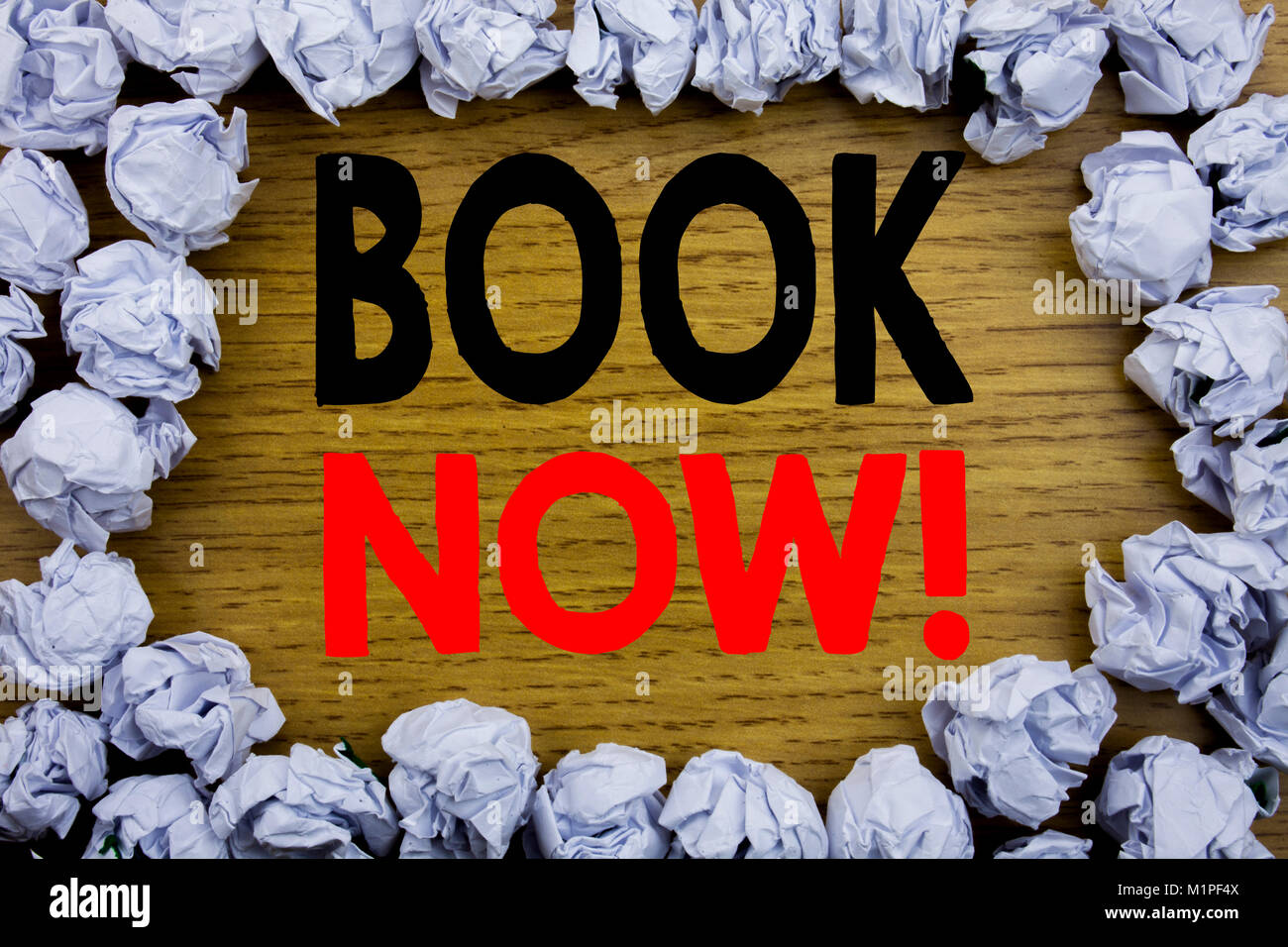 Handwriting Announcement text showing Book Now. Business concept for ...