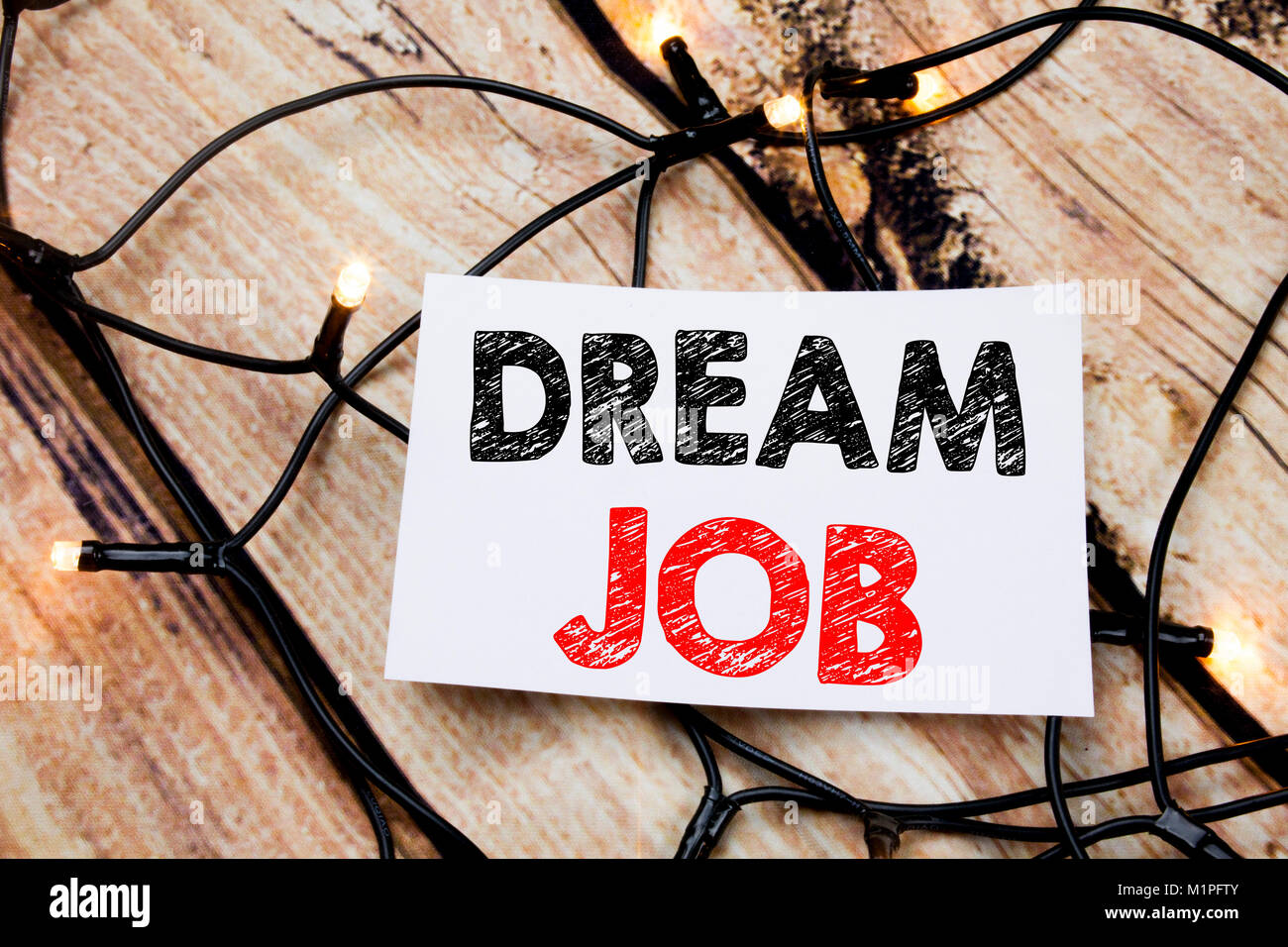 Handwritten text caption showing Dream Job. Business concept writing ...