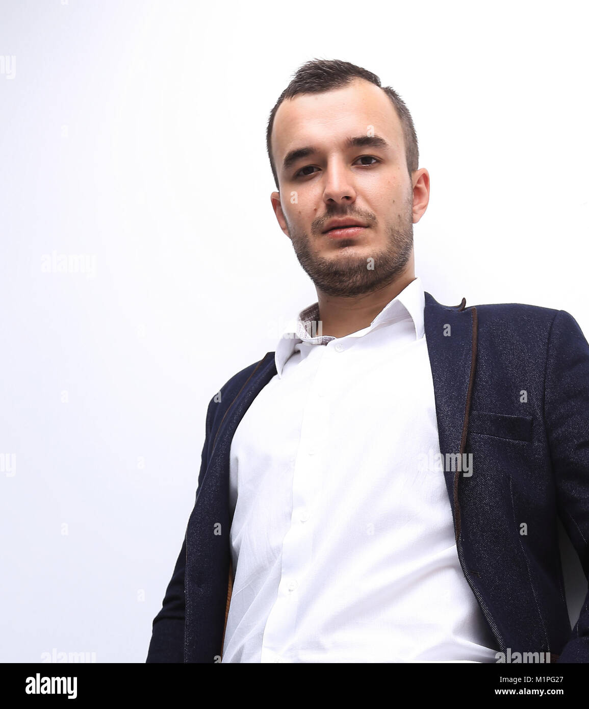 in full growth.bottom view of confident businessman Stock Photo - Alamy