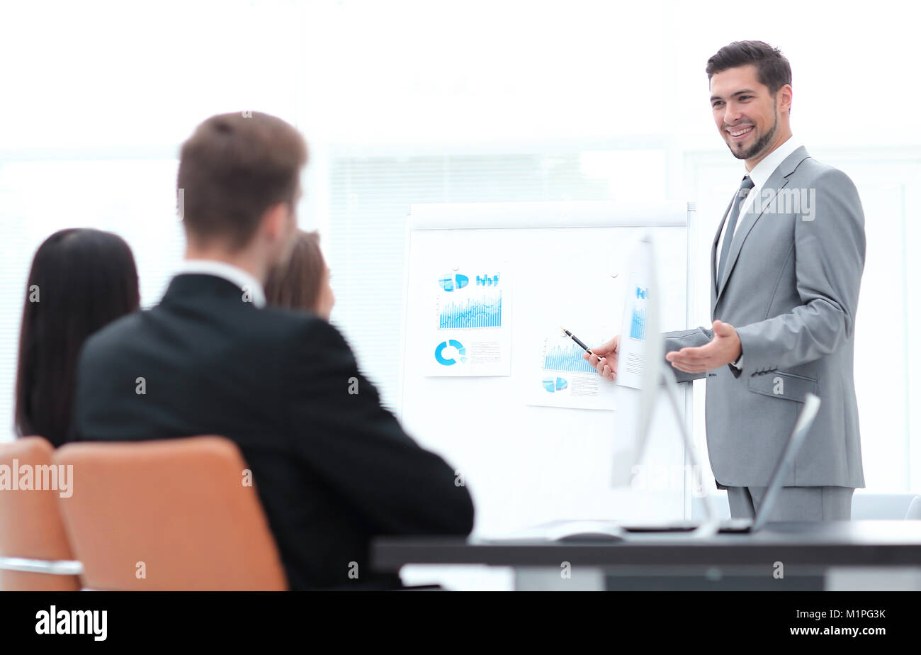 Business man making a presentation in the office Stock Photo - Alamy