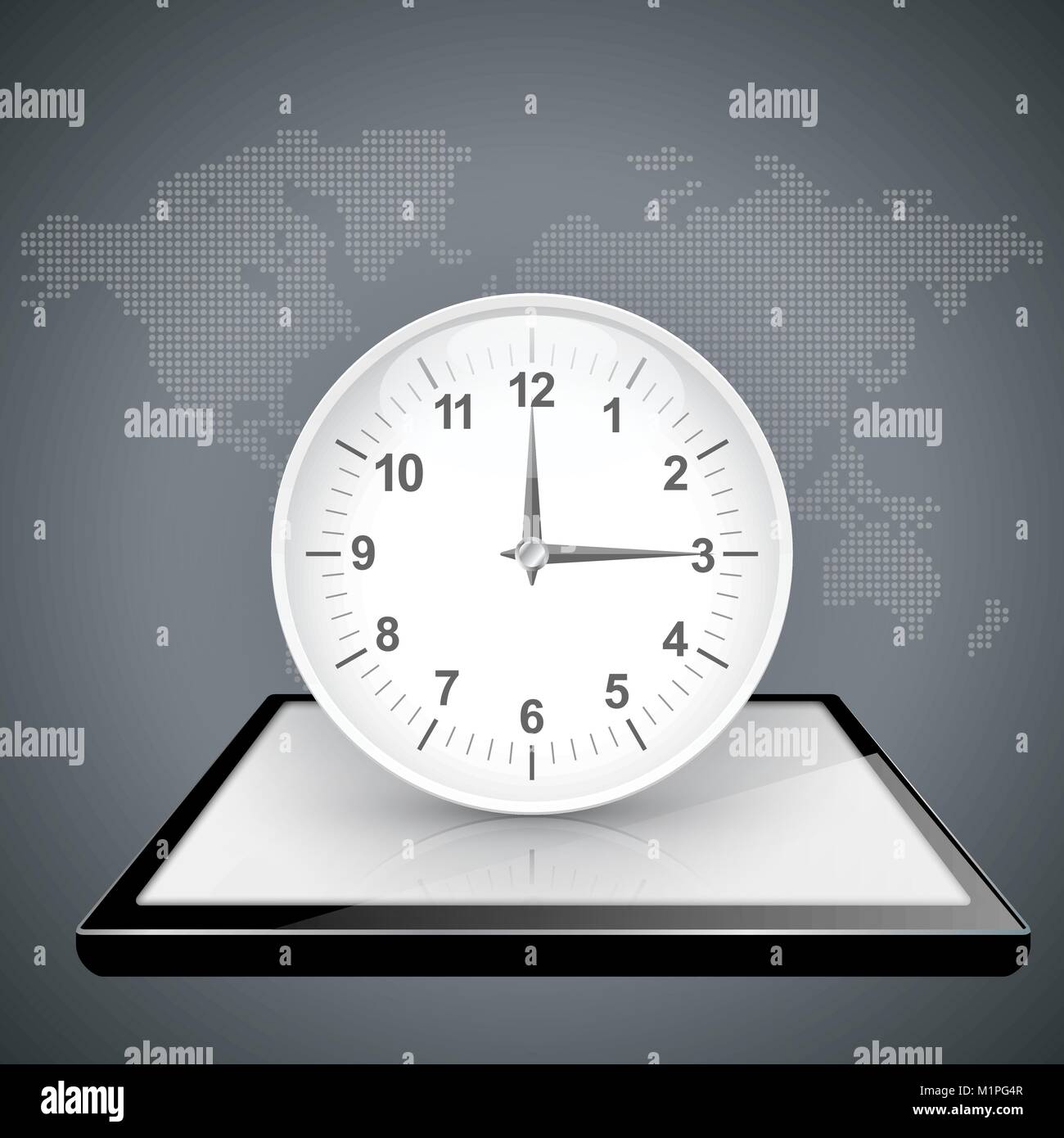 Clock, watch on the digital gadget Stock Vector Image & Art - Alamy