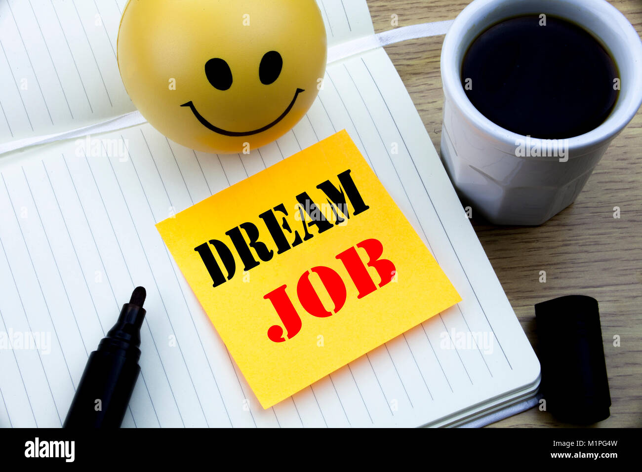 Writing text showing Dream Job. Business concept for Dreaming about ...