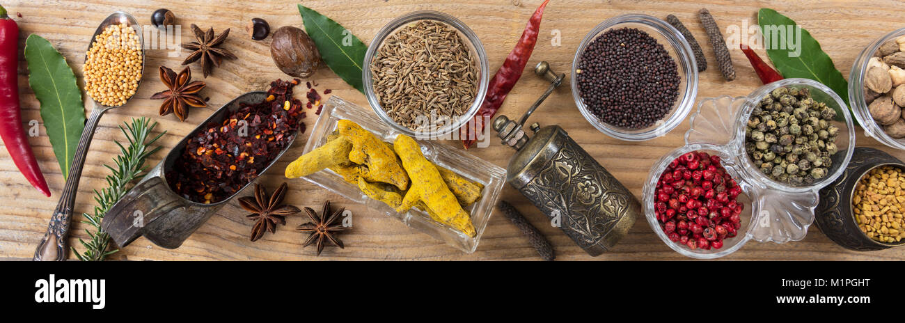Spices banner hi-res stock photography and images - Alamy