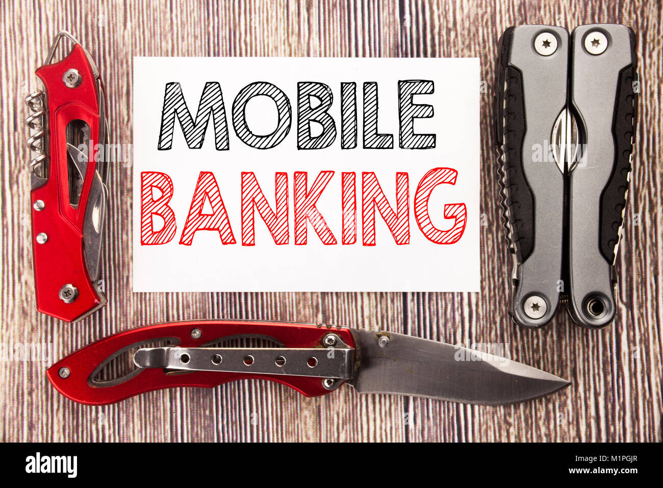 Conceptual hand writing text caption inspiration showing Mobile Banking ...