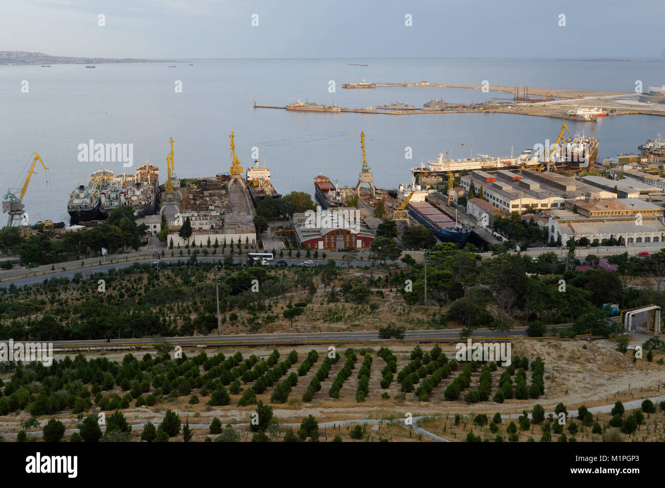 Baku Bay and harbour area, Baku, Azerbaijan 2010 Stock Photo - Alamy