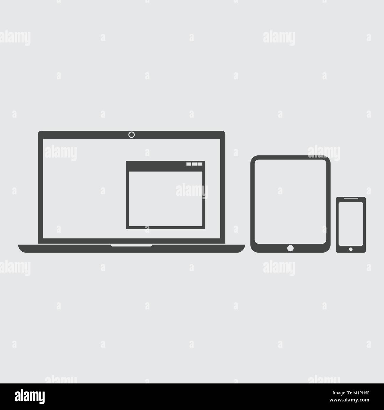 Laptop, tablet, phone icon vector flat Stock Vector Image & Art - Alamy