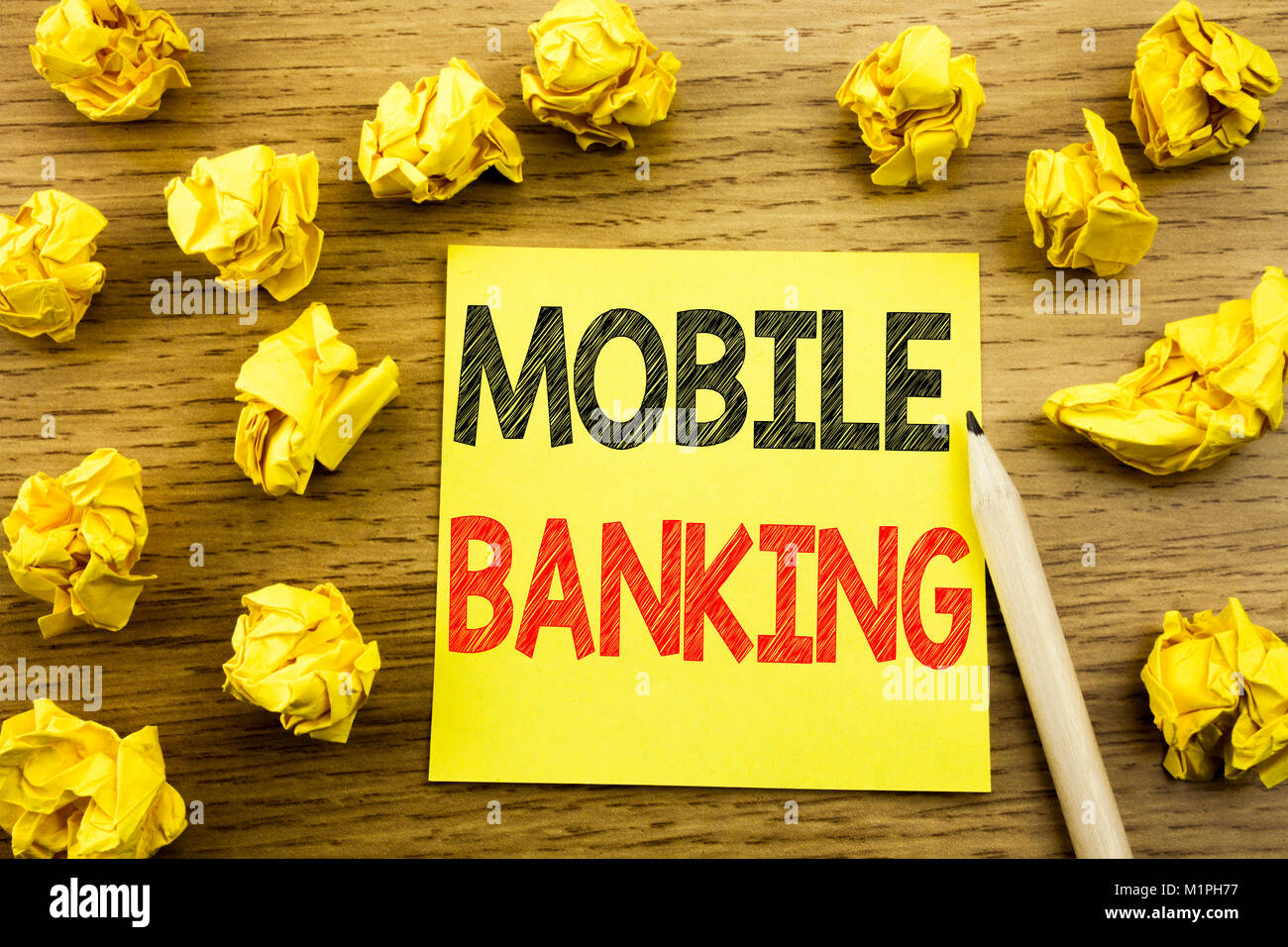 Word, writing Mobile Banking. Business concept for Internet Banking e ...