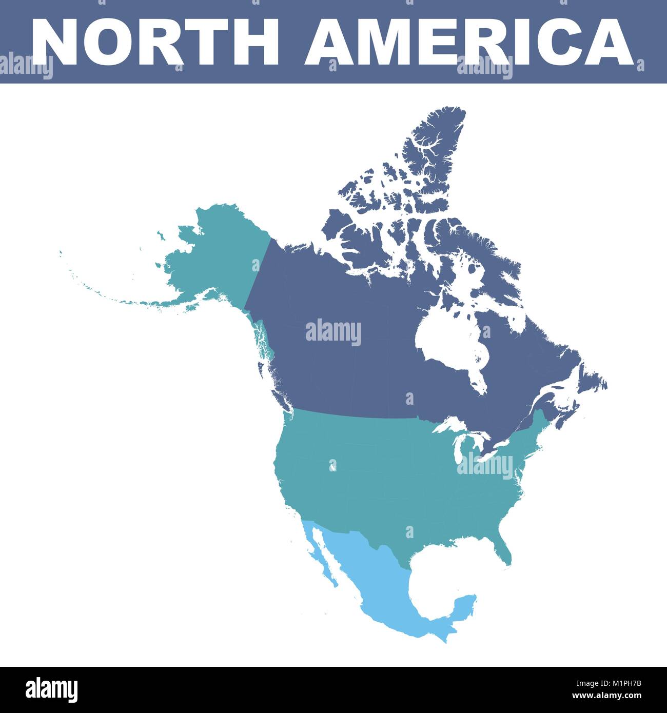 North america vector map hi-res stock photography and images - Alamy