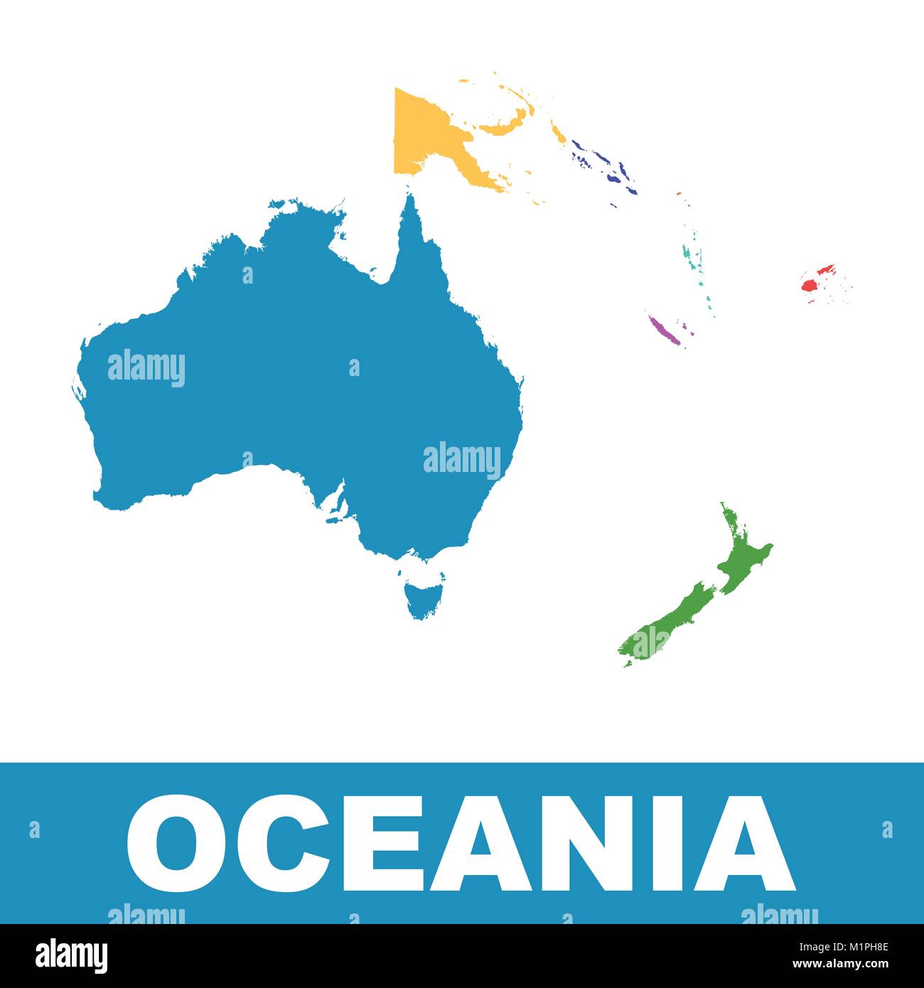 Political Map of Oceania. Flat vector Stock Vector Image & Art - Alamy