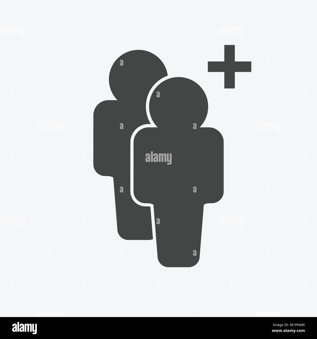 People icon with plus glyph. Flat vector illustration Stock Vector ...