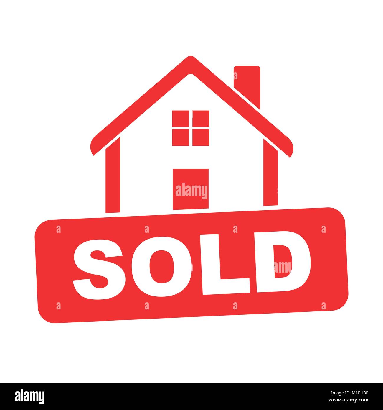 Sold house. Flat vector illustration Stock Vector Image & Art - Alamy