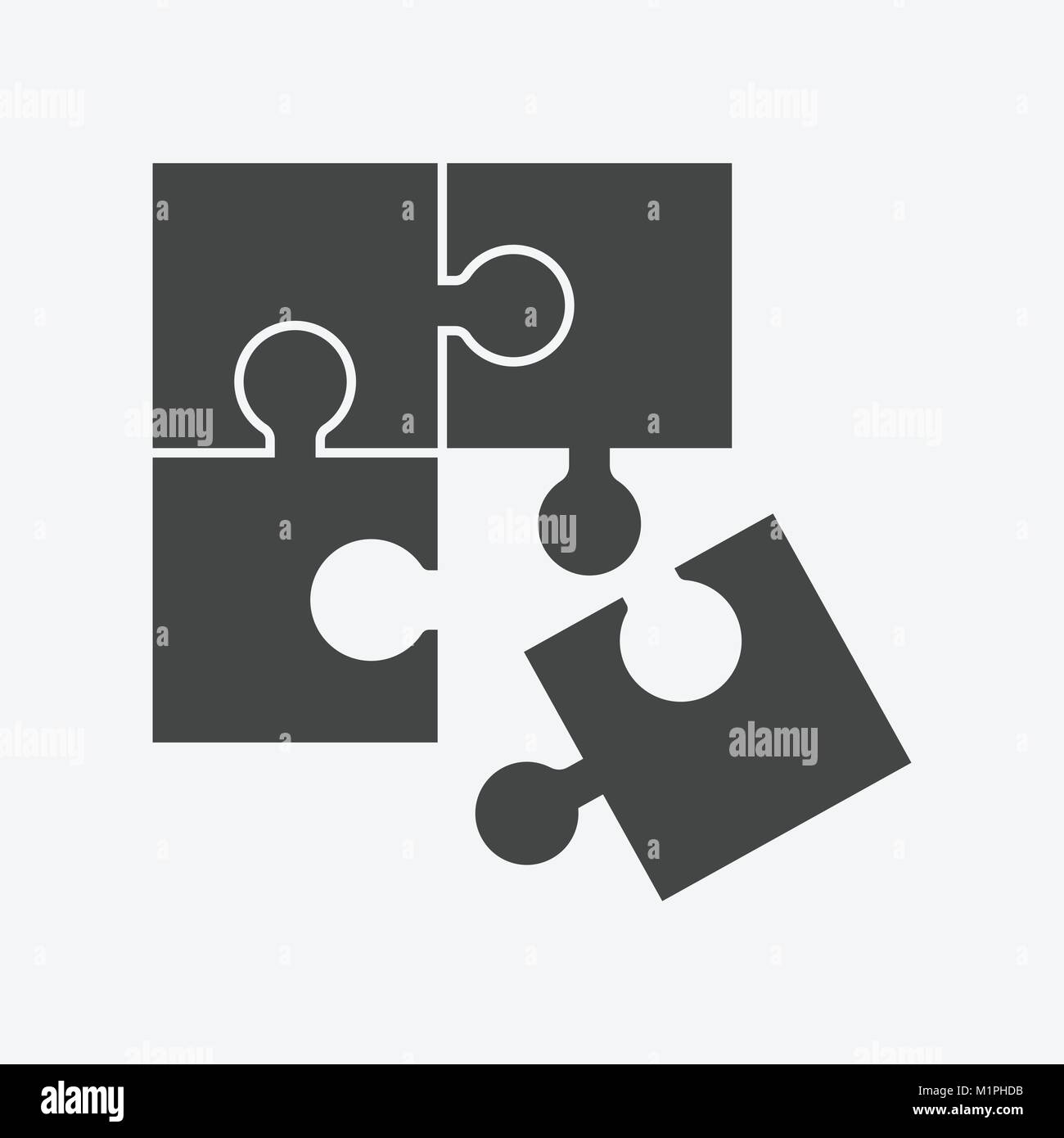 Puzzle icon flat illustration Stock Vector Image & Art - Alamy