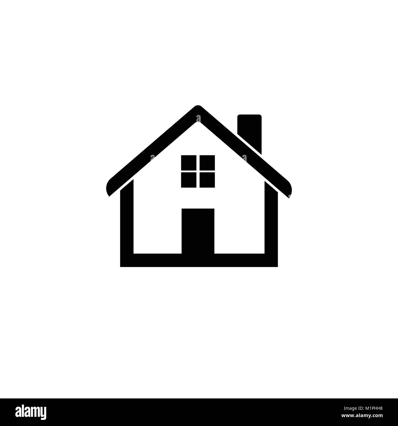 Home icon. House flat vector illustration on grey background Stock ...