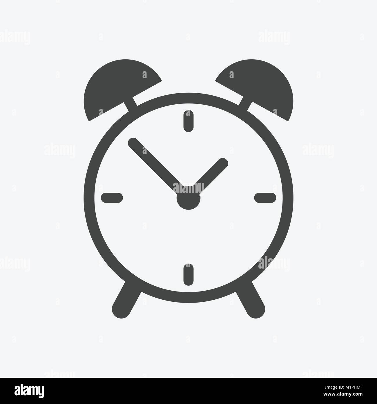Alarm clock icon. Flat design style. Simple icon on white background ...