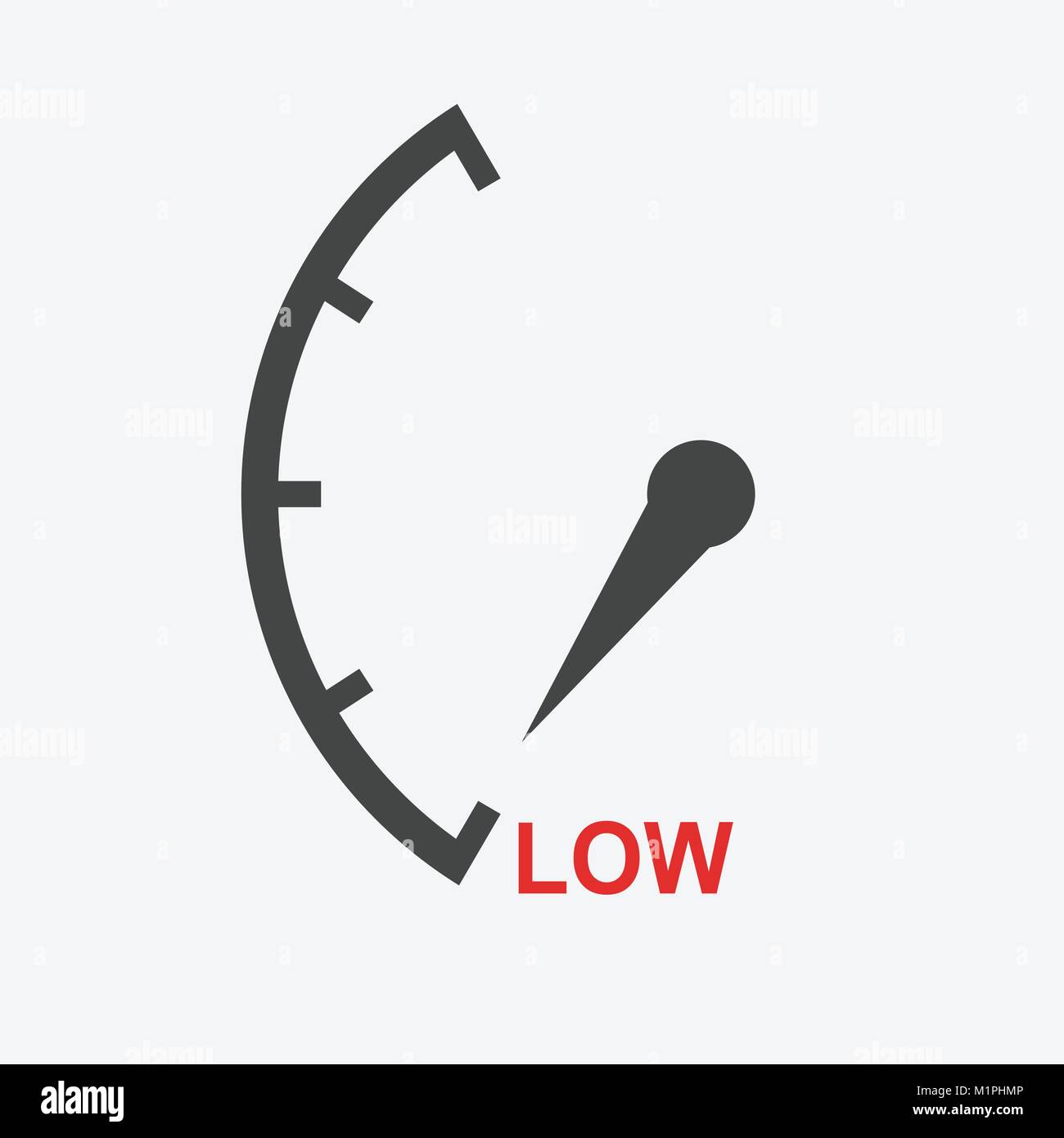 Speedometer, tachometer, fuel low level icon. Flat vector illustration ...