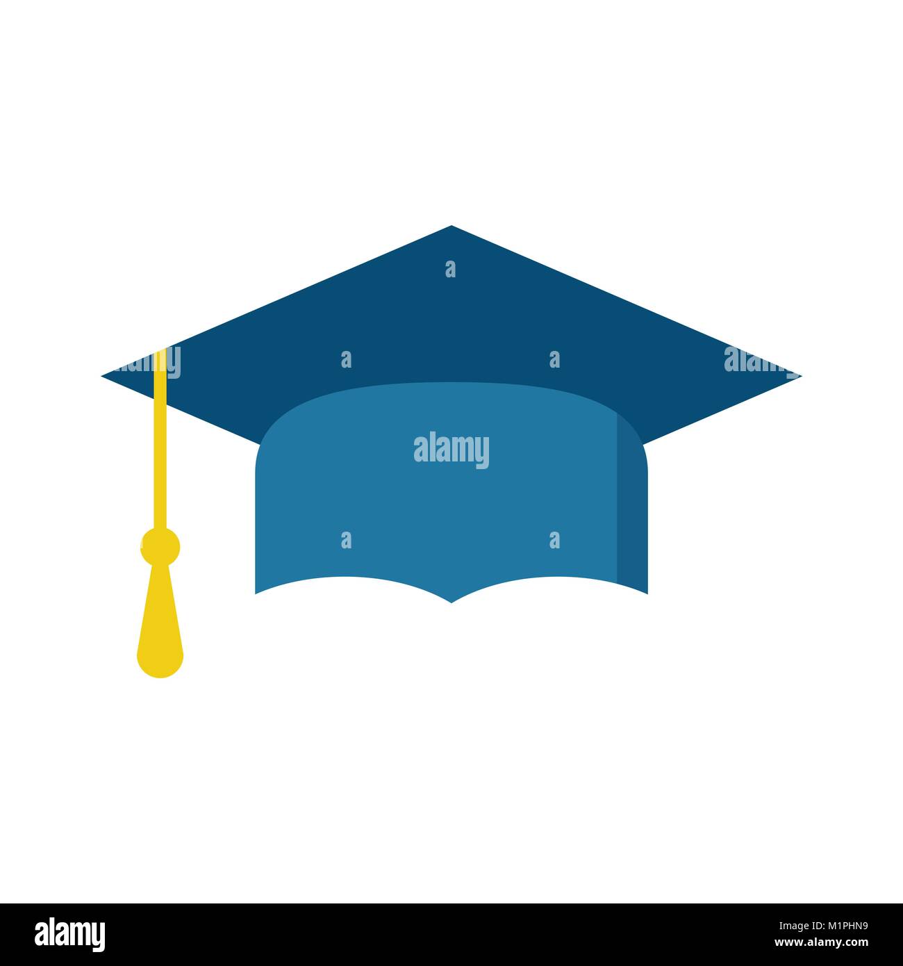 Graduation cap flat design icon. Finish education symbol. Graduation ...
