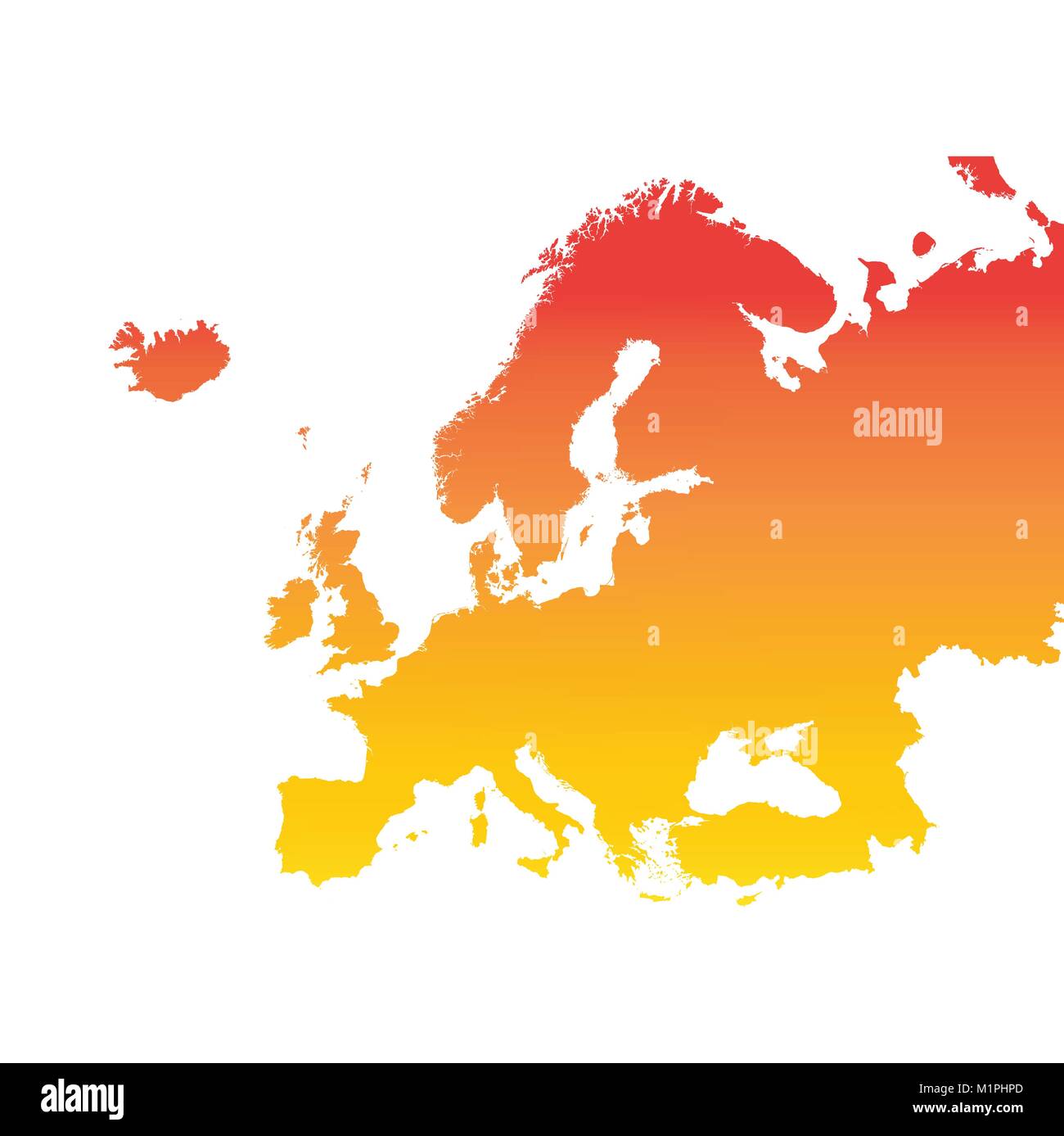 Europe map. Colorful orange vector illustration Stock Vector Image ...