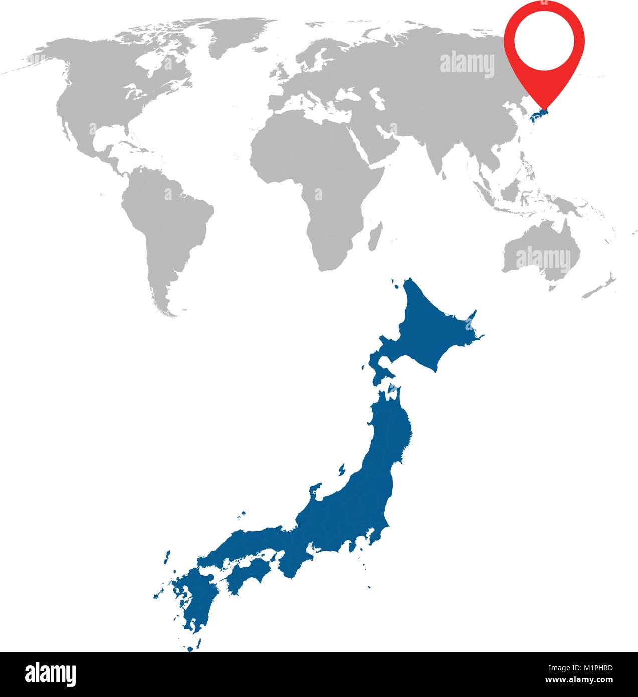 Detailed map of Japan and World map navigation set. Flat vector ...