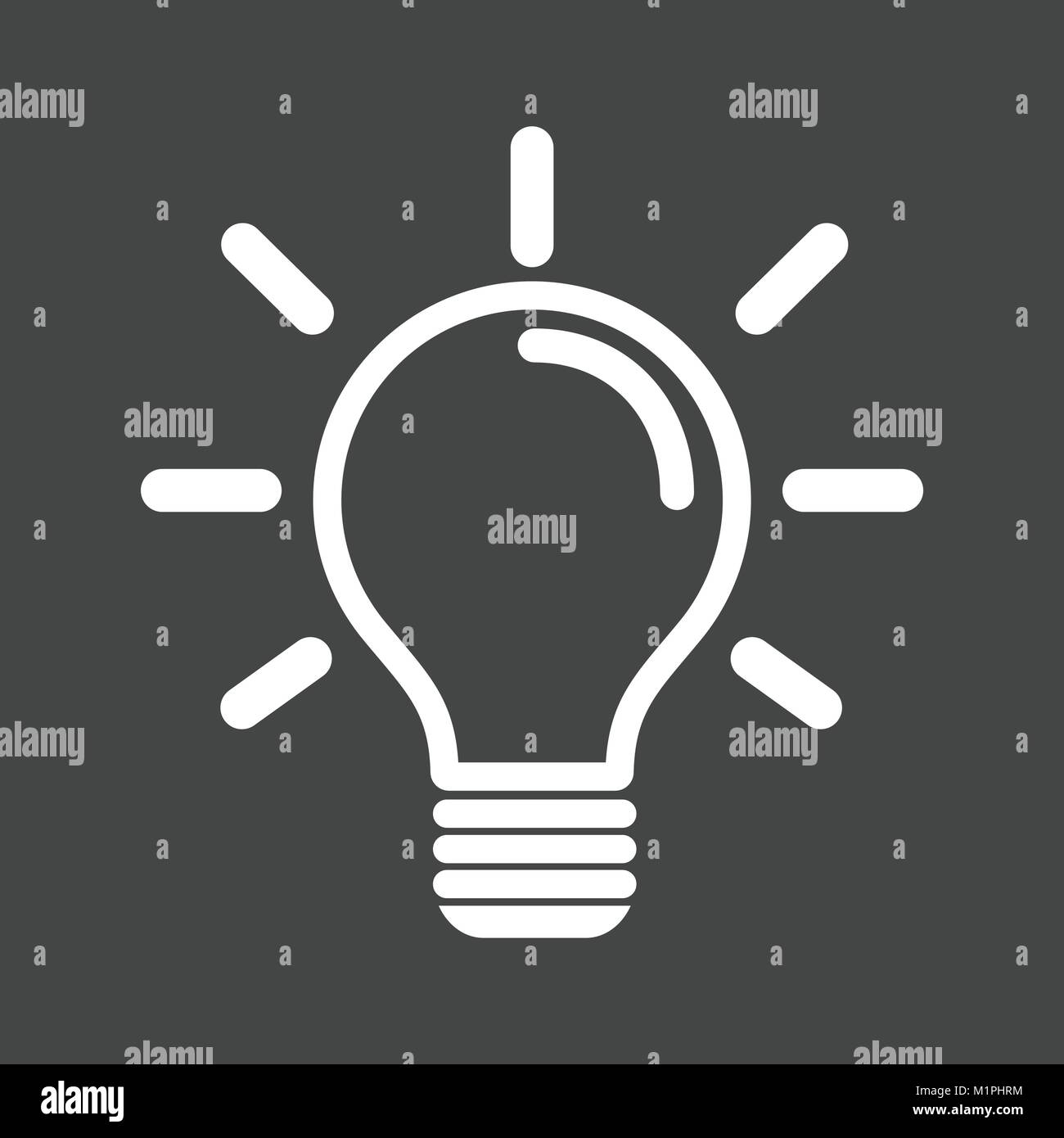 Light bulb icon in grey background. Idea flat vector illustration ...