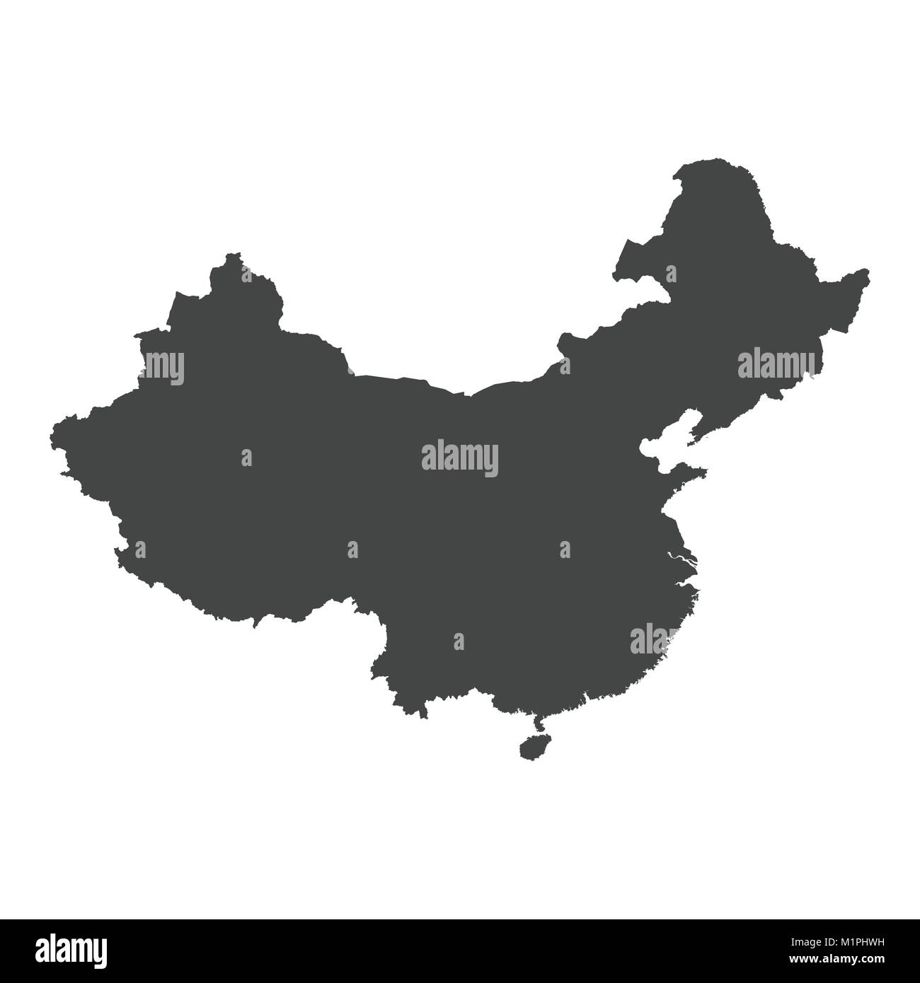 China map. Grey vector illustration on white background Stock Vector ...