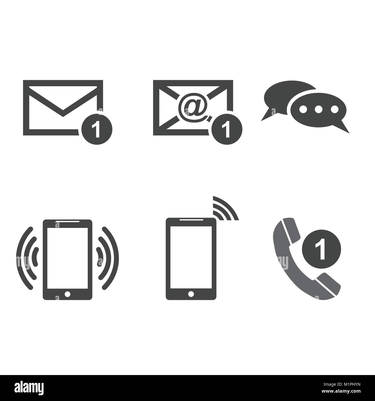 Contact buttons set icons. Email, envelope, phone, mobile. Vector ...