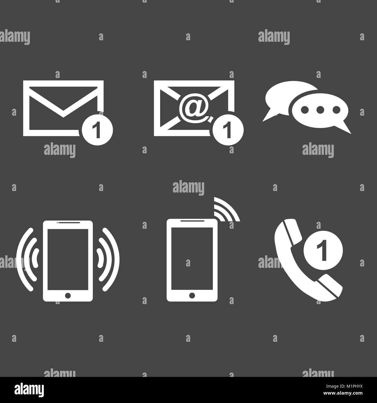 Contact buttons set icons. Email, envelope, phone, mobile. Vector ...
