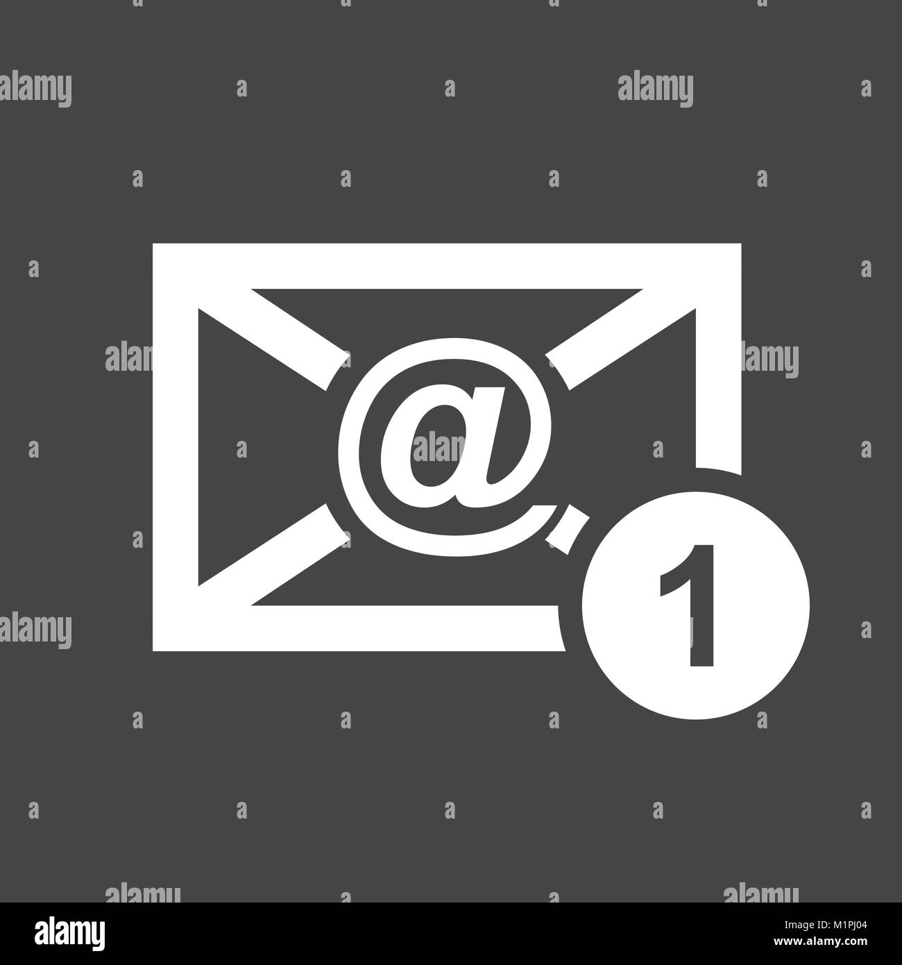 Email envelope message. Vector illustration in flat style on black ...