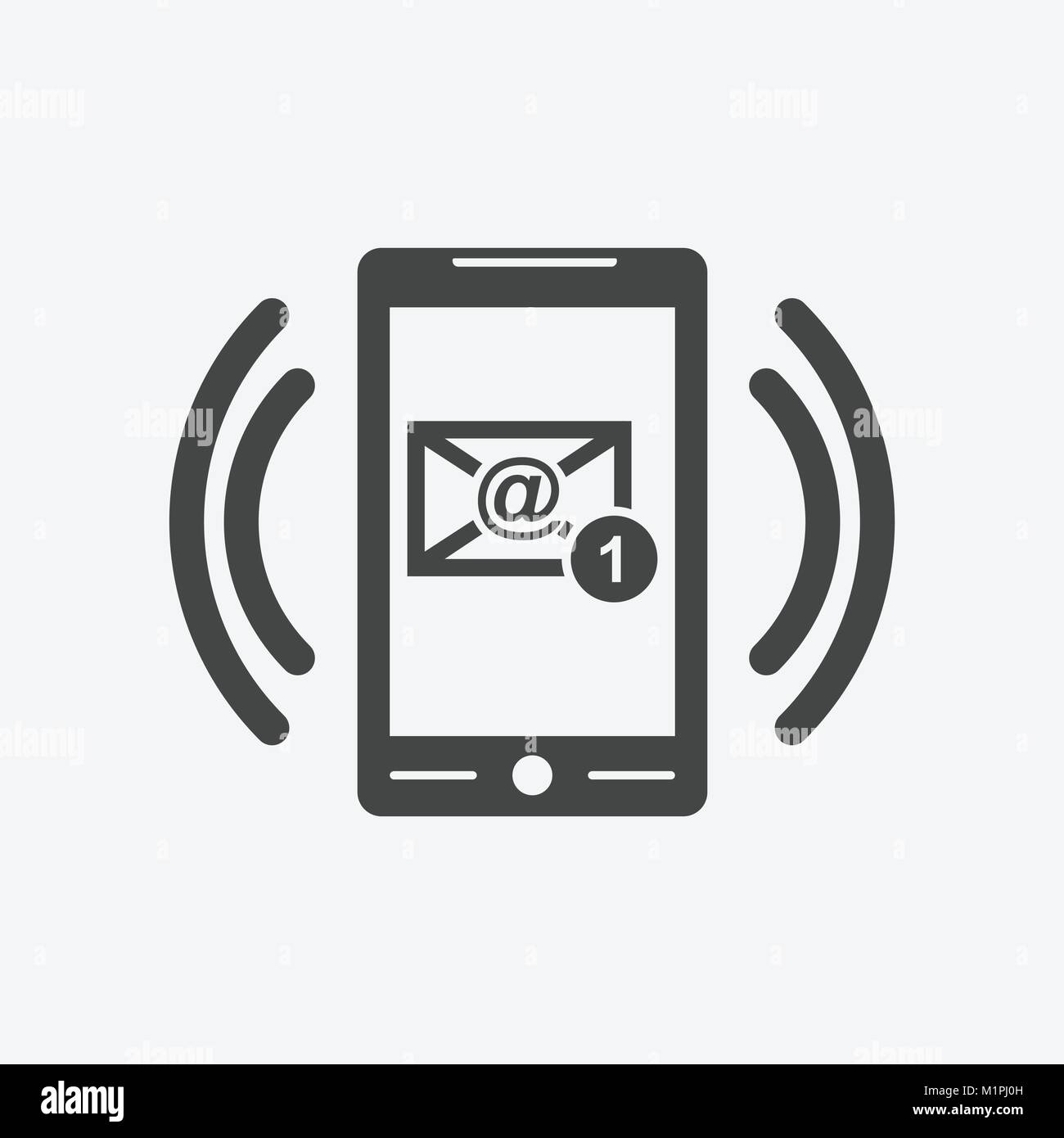 Smart phone with Email symbol on the screen. Vector illustration in ...