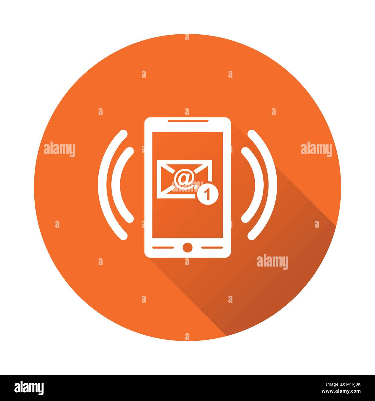 Smart phone with Email symbol on the screen. Vector illustration in ...