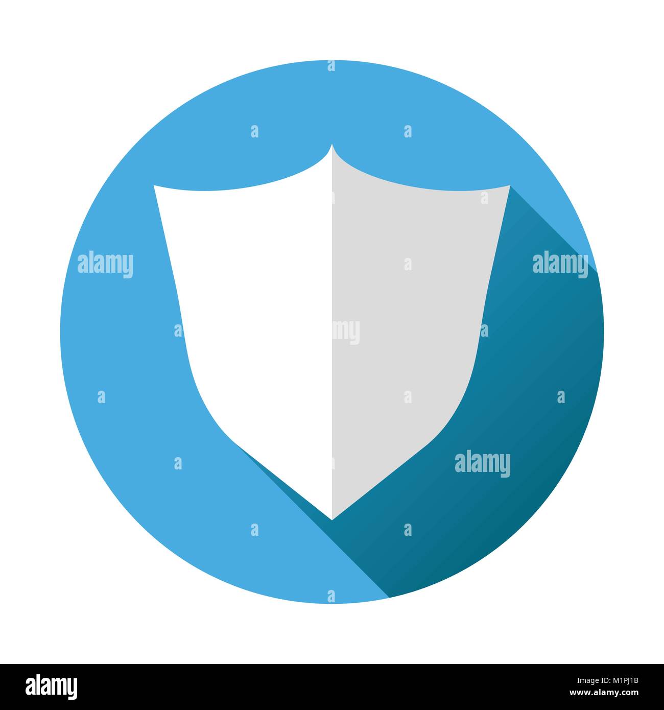 Shield protection icon. Vector illustration in flat style with shadow ...