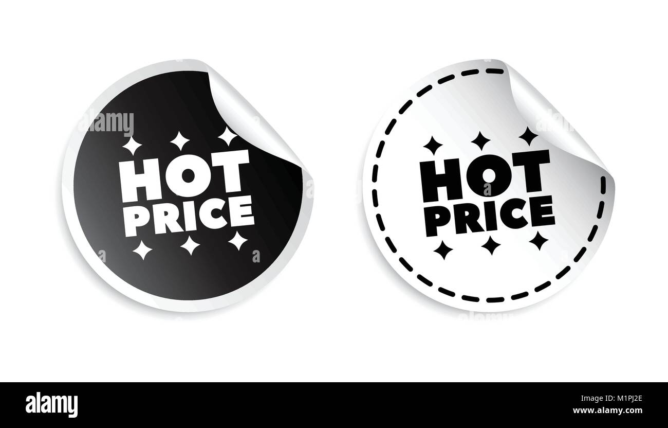 Hot price sticker. Black and white vector illustration Stock Vector ...