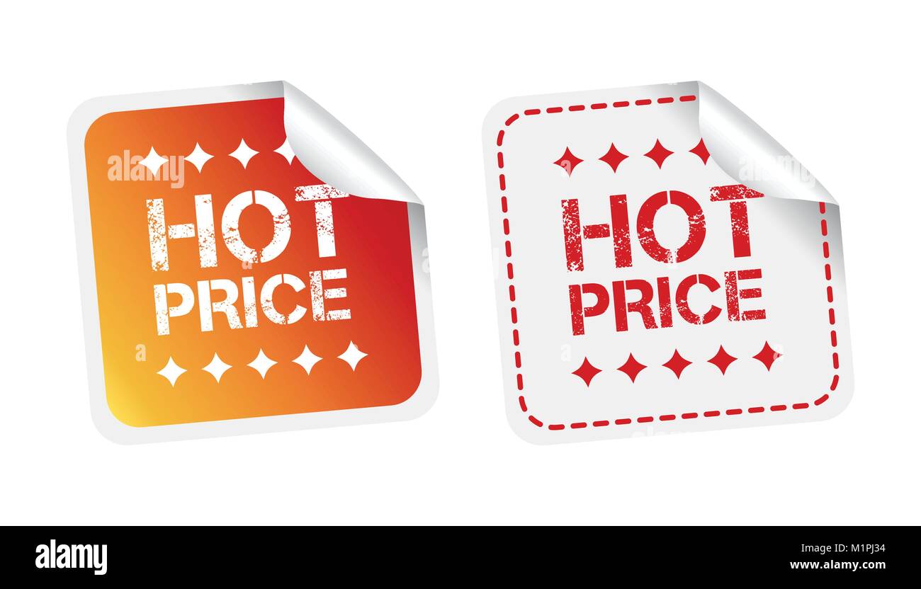 Hot price stickers. Vector illustration on white background Stock ...