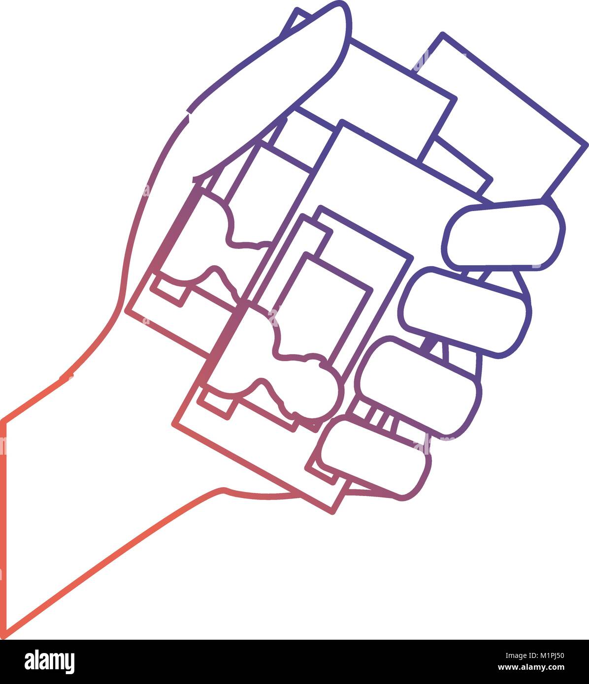 hand with id cards icon Stock Vector Image & Art - Alamy