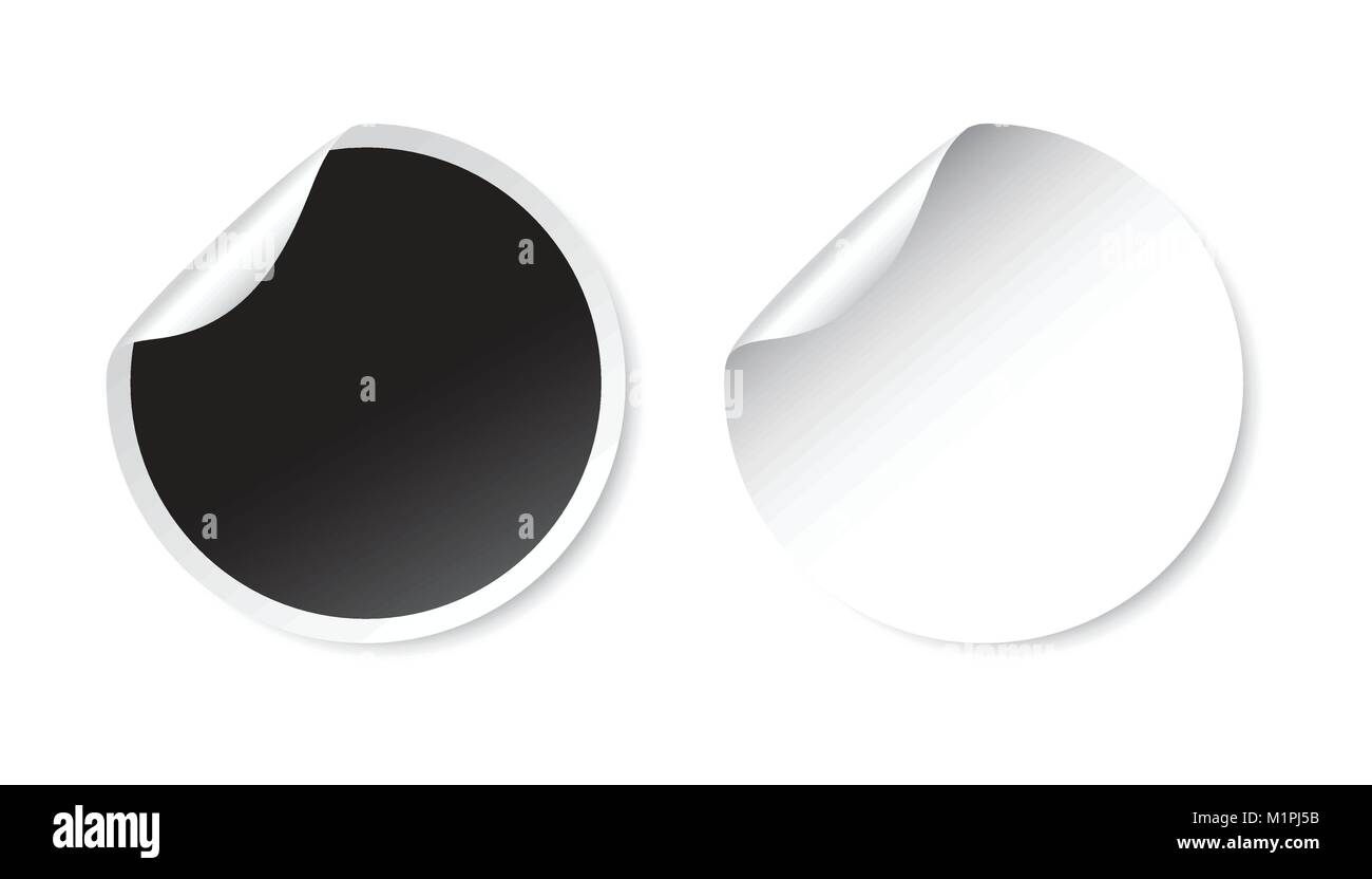 Set of blank stickers. Empty promotional labels. Vector illustration ...