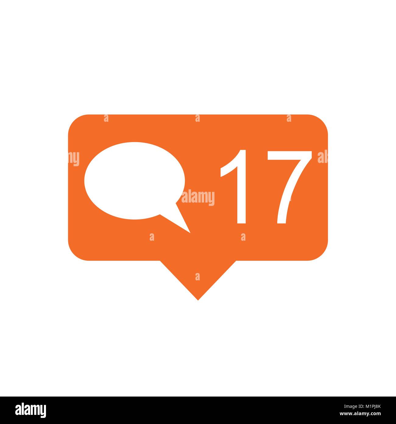 Like, comment, follower icon. Orange flat vector illustration with ...