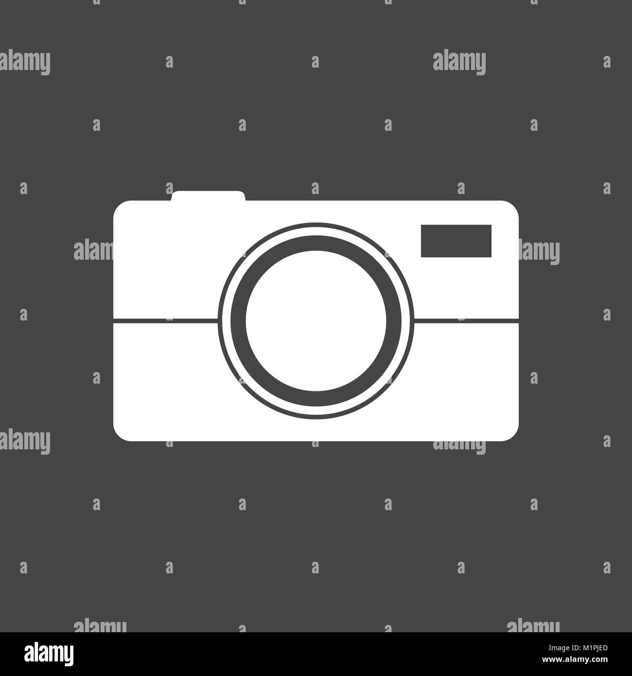 Camera icon on black background. Flat vector illustration Stock Vector ...