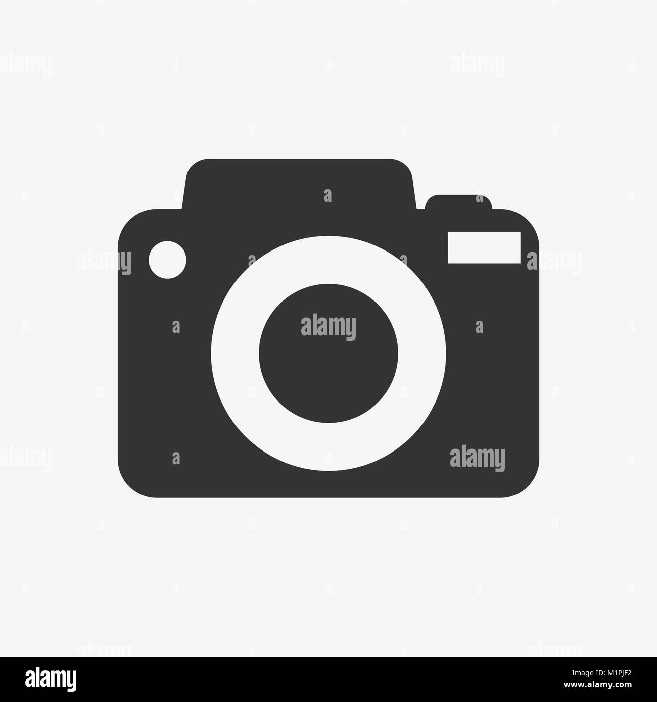 Camera icon on white background. Flat vector illustration Stock Vector ...