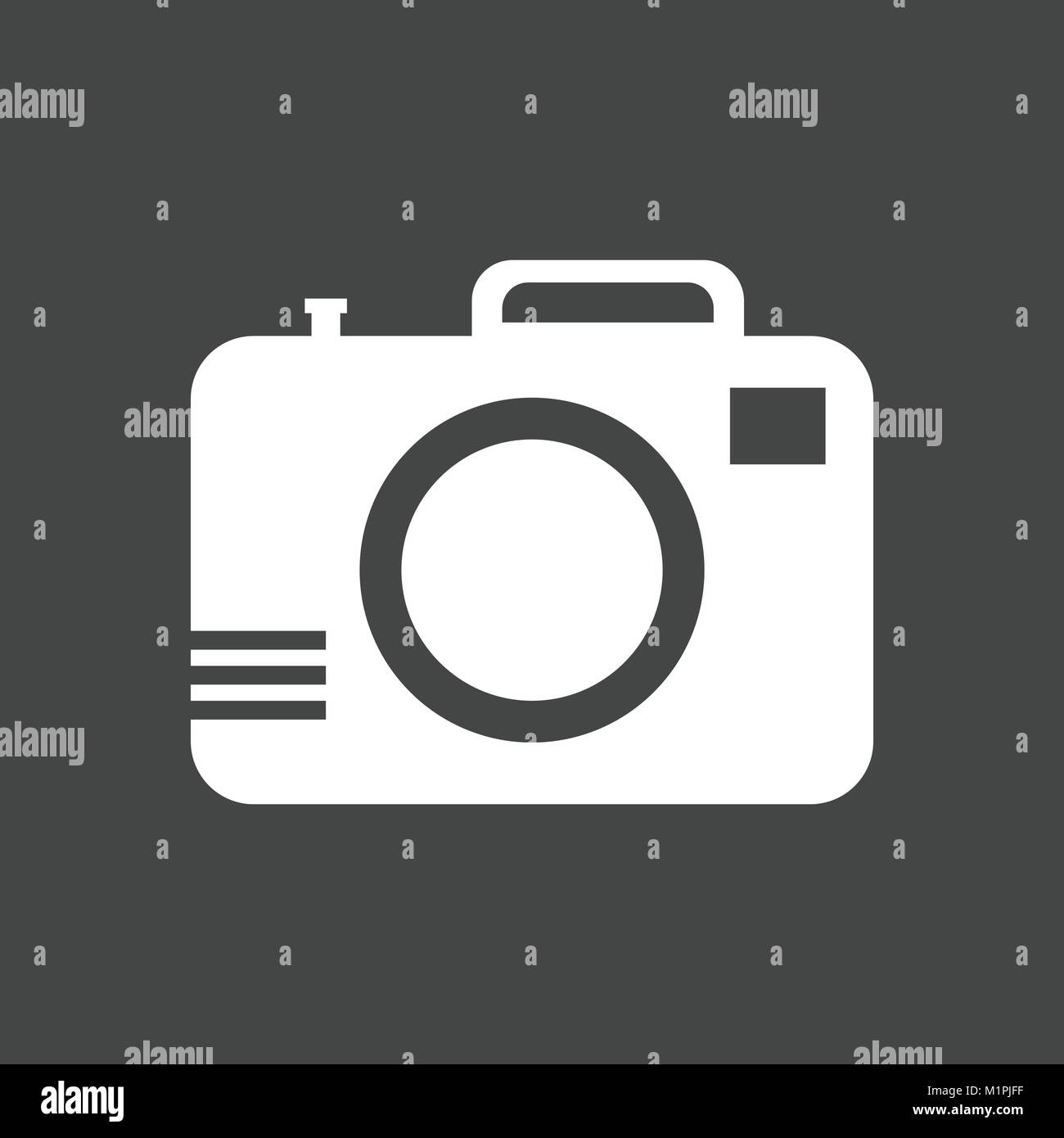 Camera icon on black background. Flat vector illustration Stock Vector ...