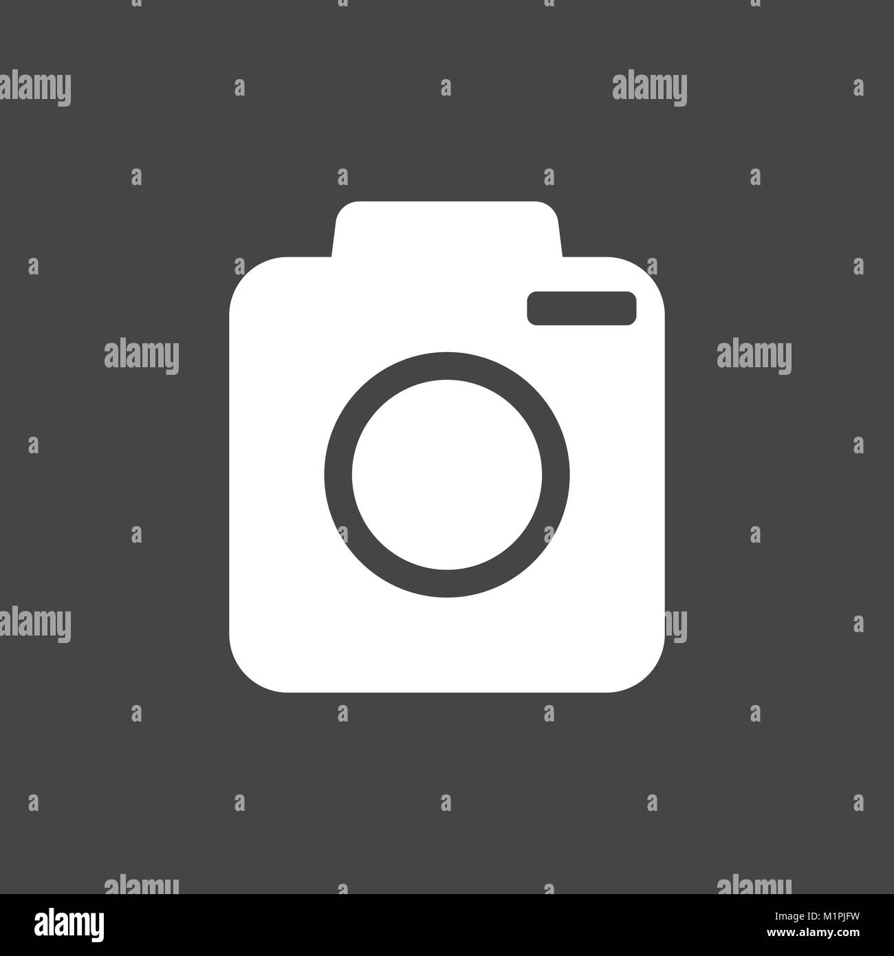 Camera icon on black background. Flat vector illustration Stock Vector ...