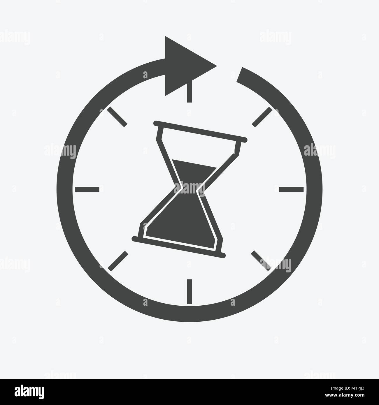 Time icon. Flat vector illustration with hourglass on white background ...