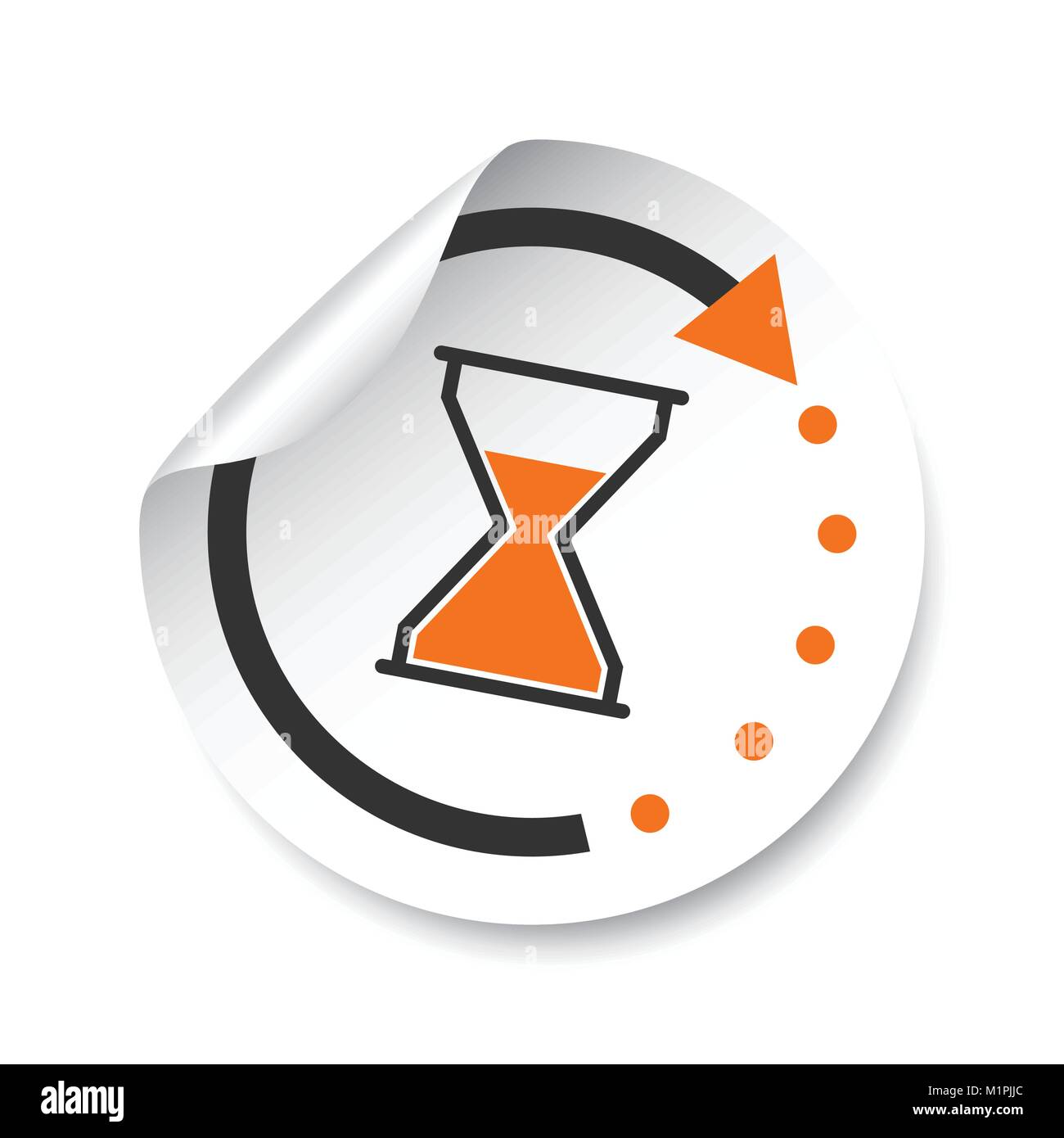 Hourglass sticker label. Time vector illustration Stock Vector Image ...