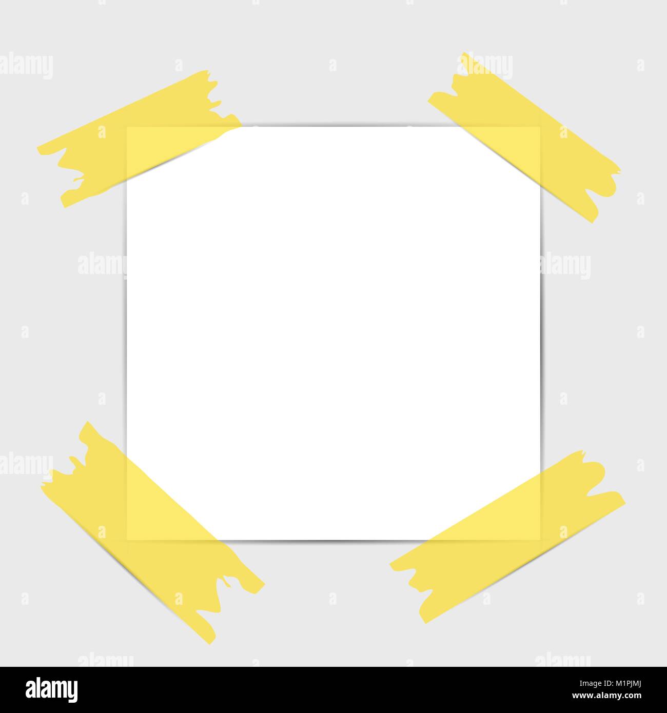 Note papers. Blank paper with yellow sticker isolated on white ...