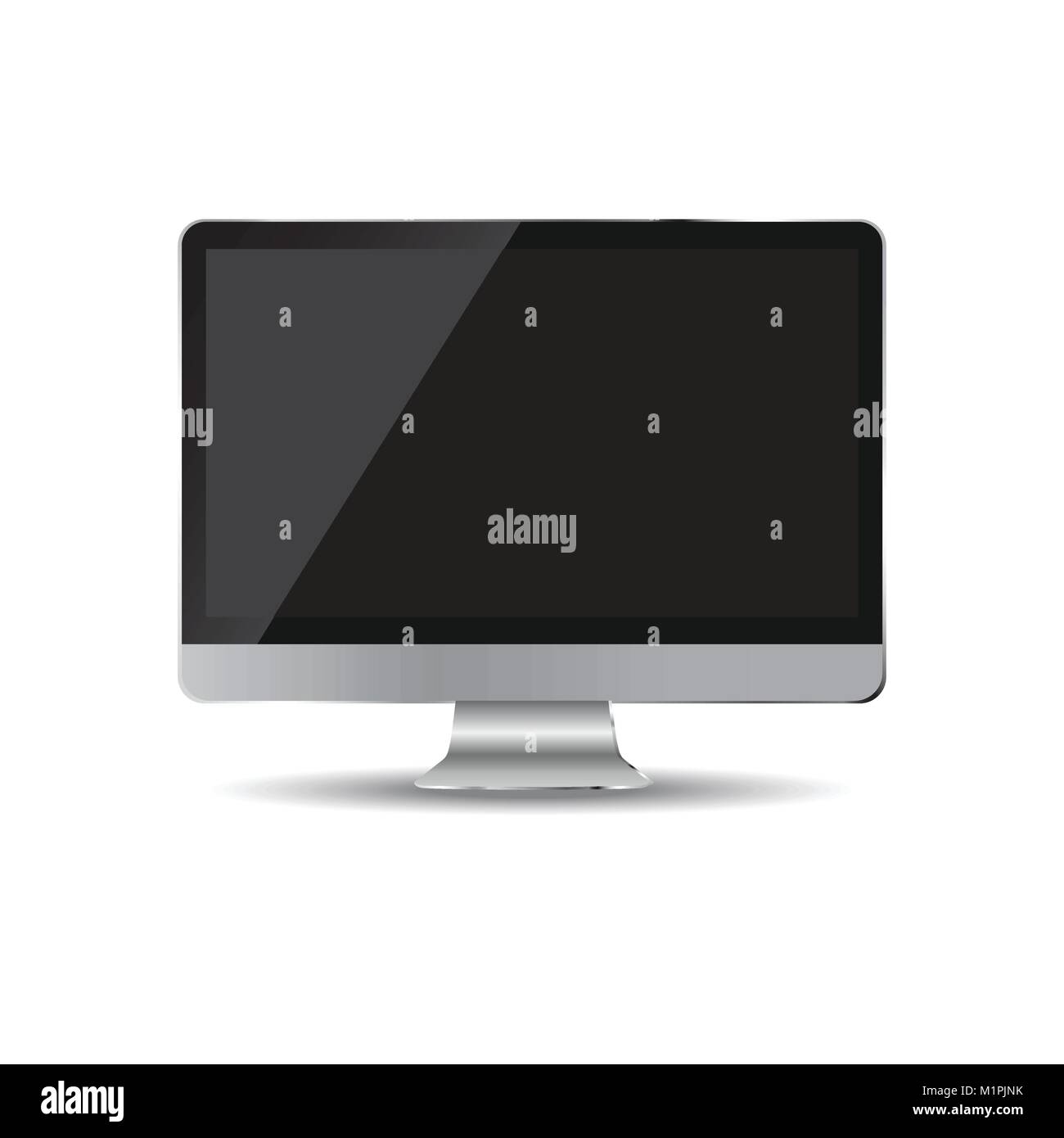Desktop computer flat icon. Realistic vector illustration Stock Vector ...
