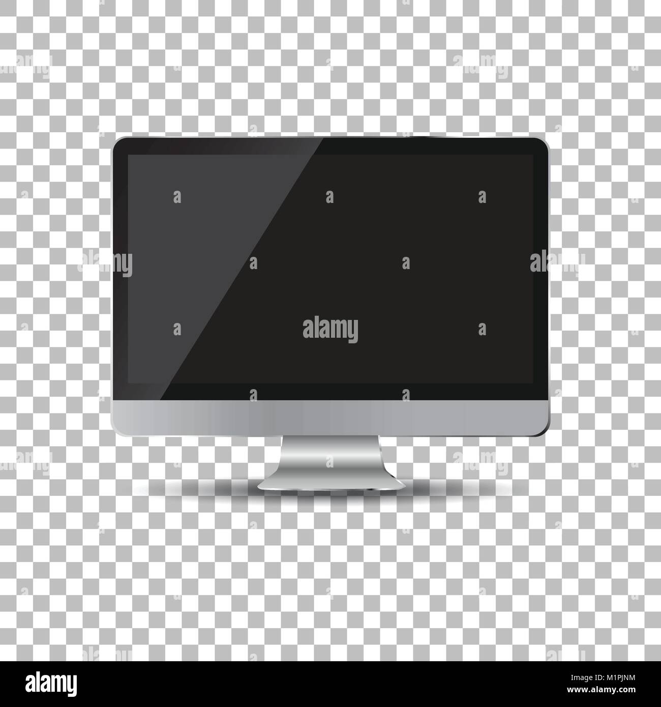 Desktop computer flat icon. Realistic vector illustration Stock Vector ...