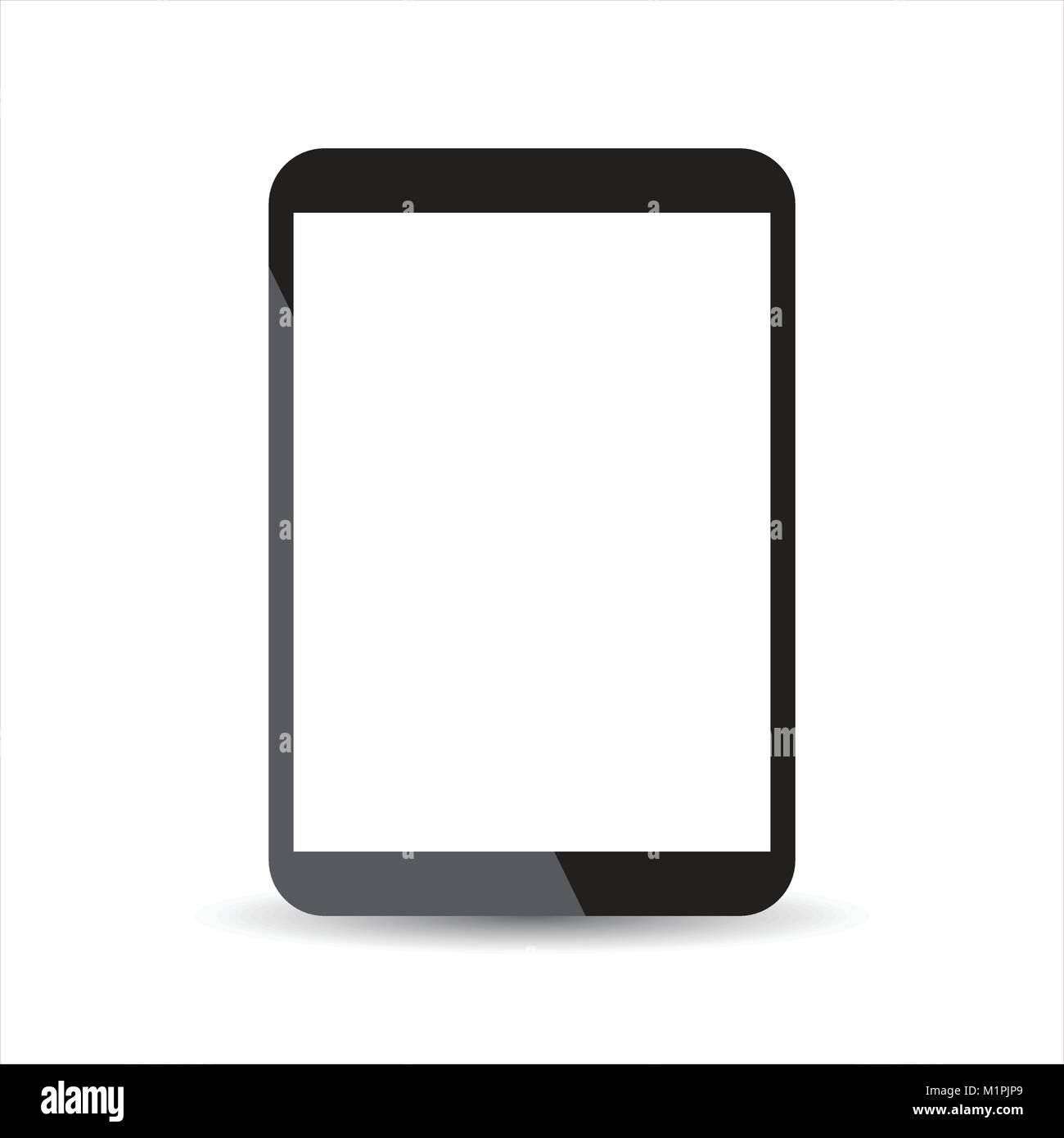 Tablet with white screen flat icon. Computer vector illustration on ...