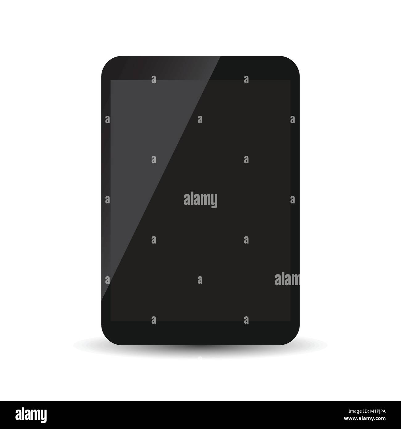 Tablet with black screen flat icon. Computer vector illustration on ...
