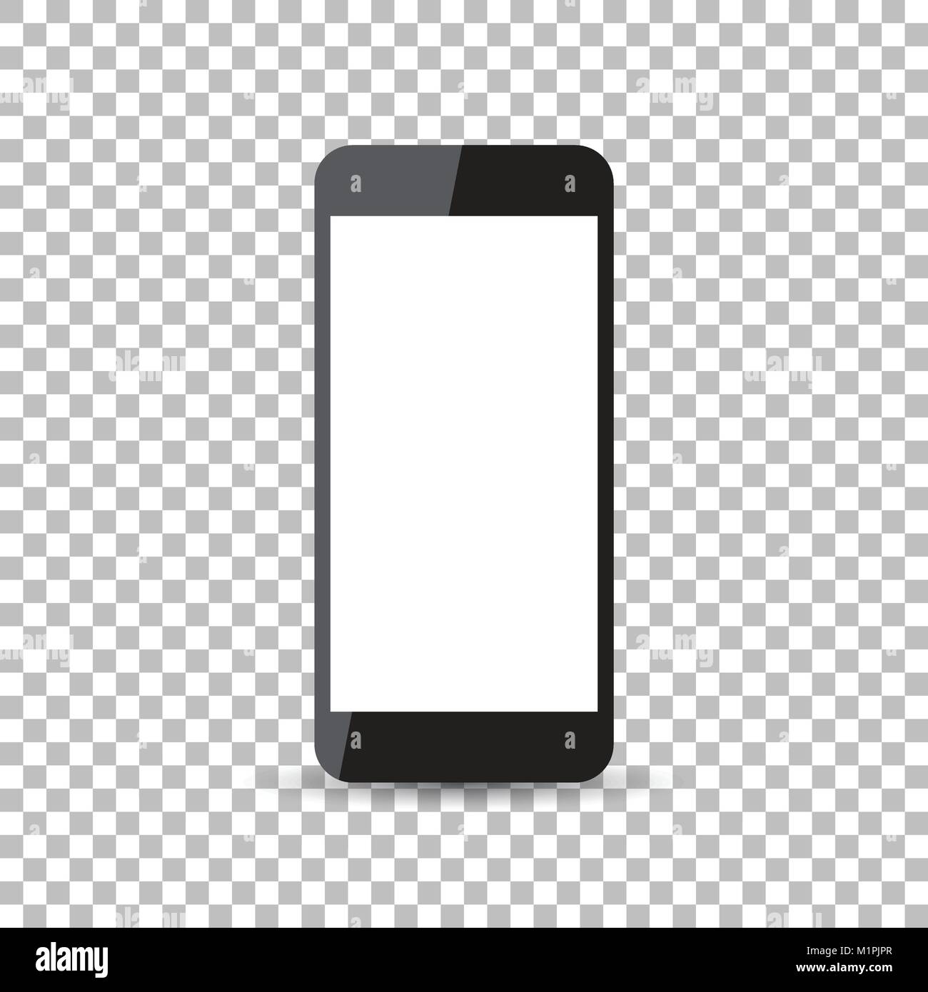 Black realistic smartphone icon with isolated blank screen. Modern ...