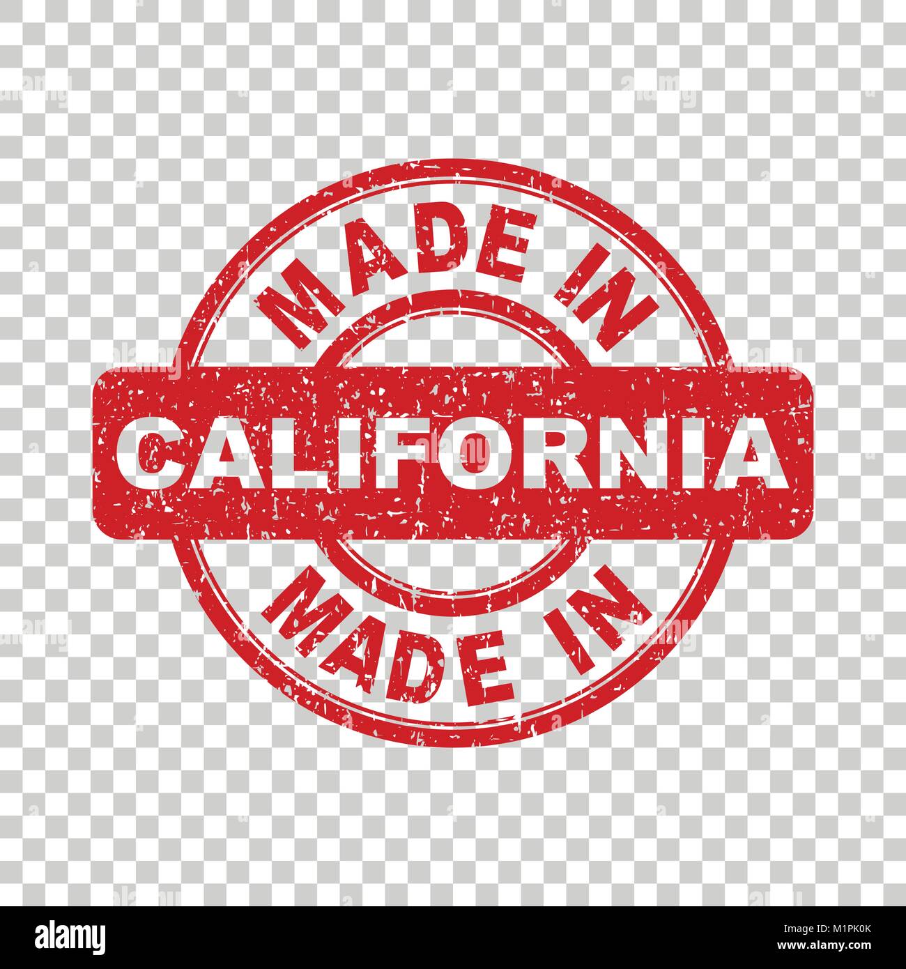 Made in California red stamp. Vector illustration on isolated ...
