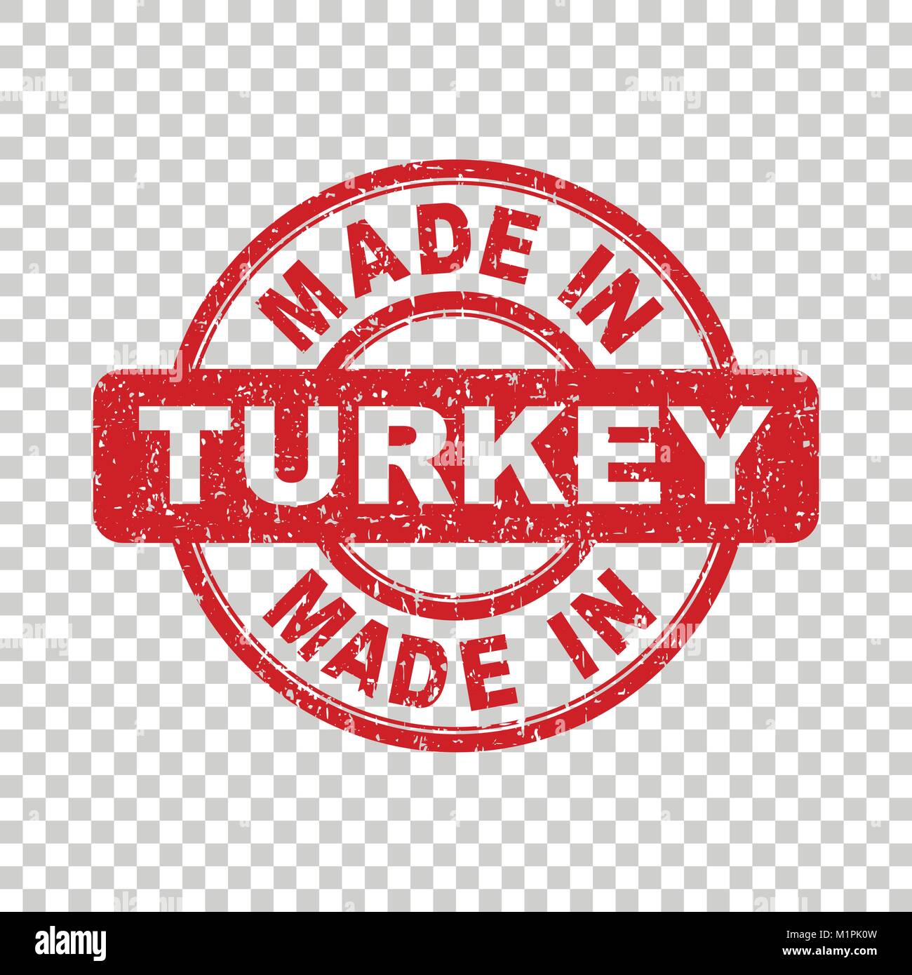 Made in Turkey red stamp. Vector illustration on isolated background ...